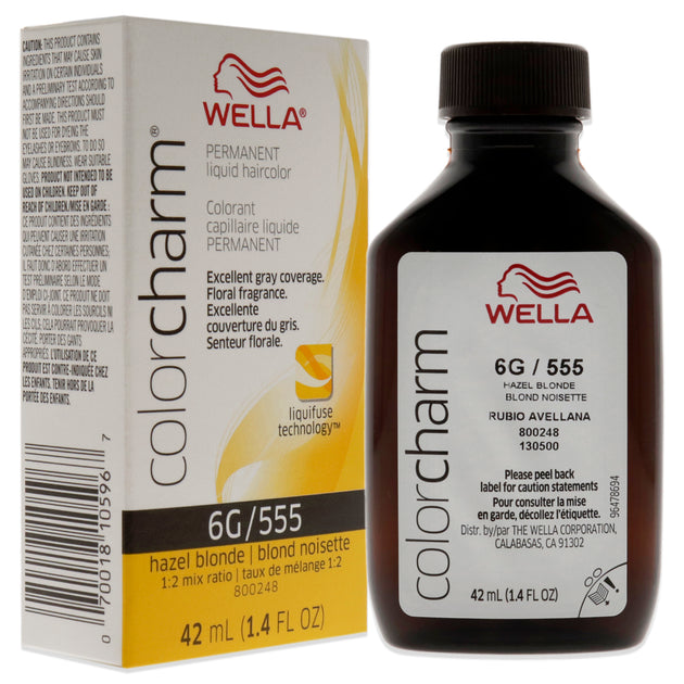 Wella Color Charm Permanent Liquid Haircolor - 555 6g Hazel Blonde By ...