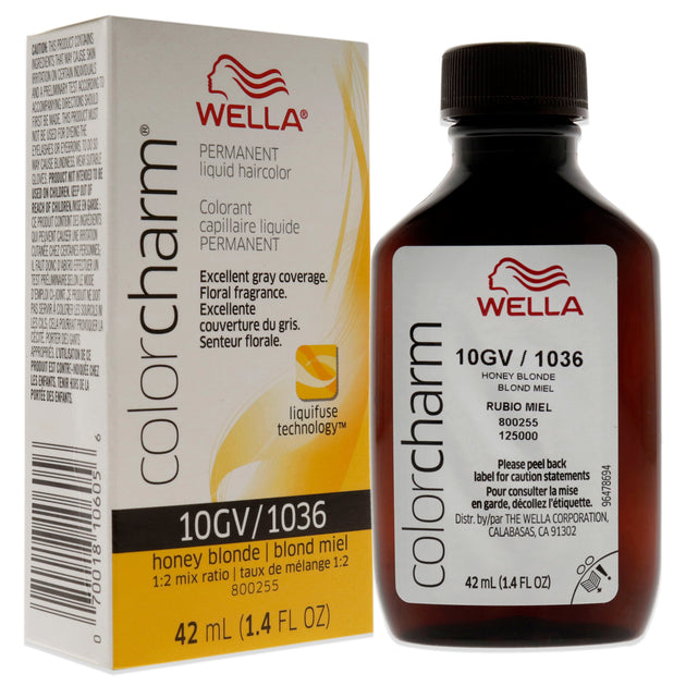 Wella Color Charm Permanent Liquid Haircolor - 1036 10gv Honey Blonde ...
