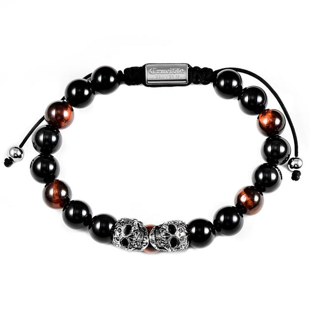 Crucible Jewelry Crucible Los Angeles Double Skull Adjustable Bracelet ...