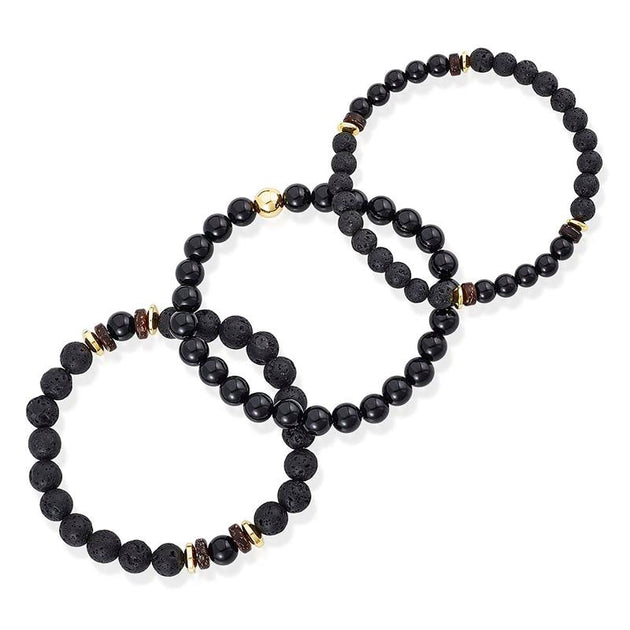 Crucible Jewelry Crucible Los Angeles 3 Pack Polished Black Onyx , Lava ...