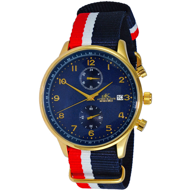 Adee Kaye Men's Maze Blue Dial Watch | ShopSimon