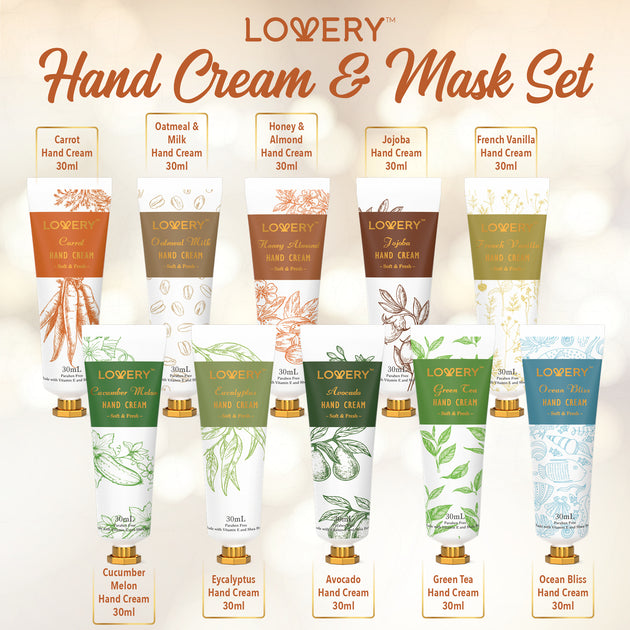 Lovery Hand Cream & Hand Mask Gift Set - 10 Hand Lotions And 5 Hand ...
