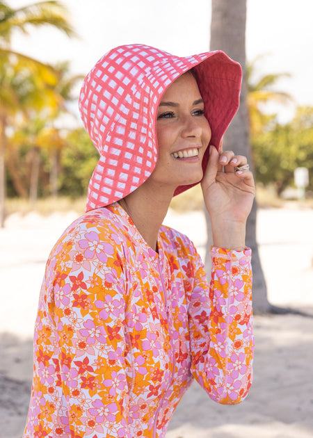 Cabana Life Nantucket/Coral Reversible Bucket Hat | ShopSimon