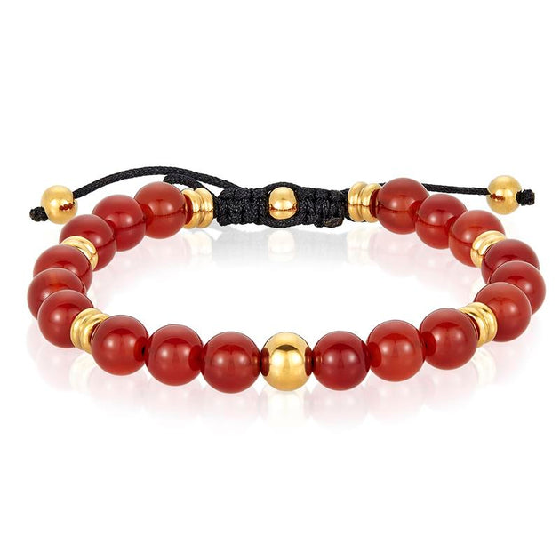 Crucible Jewelry Crucible Los Angeles 8mm Red Agate and Gold IP ...