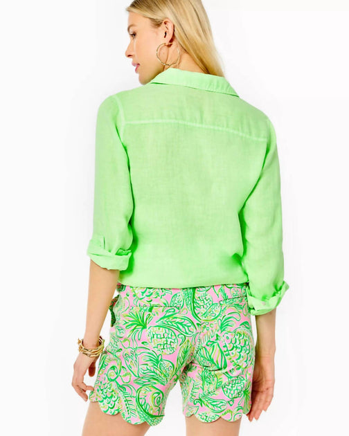 Lilly Pulitzer Darci Knit Short in Fins And Flippers | ShopSimon