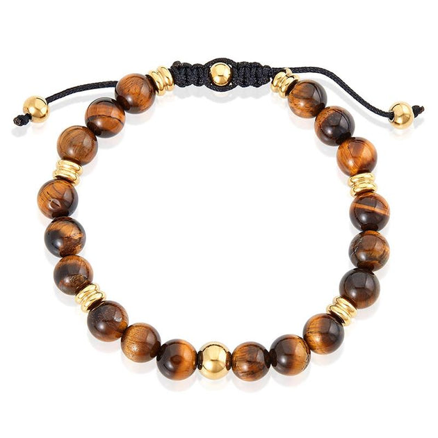 Crucible Jewelry Crucible Los Angeles 8mm Tiger Eye and Gold IP ...