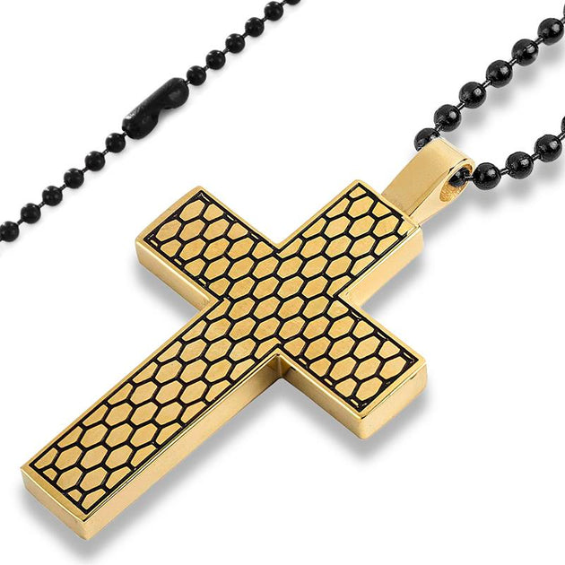 Crucible Jewelry Crucible Gold Plated Geometric Stainless Steel Cross ...