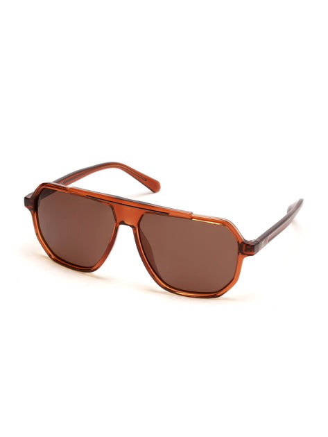 Guess Factory Plastic Logo Temple Aviators | ShopSimon