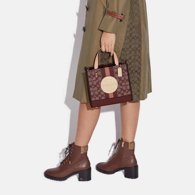 Coach Outlet Dempsey Tote 22 In Signature Jacquard With Stripe And ...