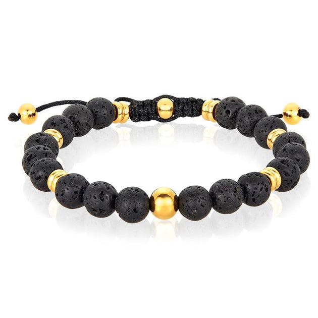 Crucible Jewelry Crucible Los Angeles 8mm Lava and Gold IP Stainless ...