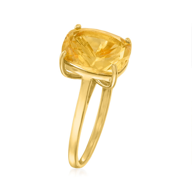 Ross-Simons Citrine Ring In 18kt Gold Over Sterling | ShopSimon