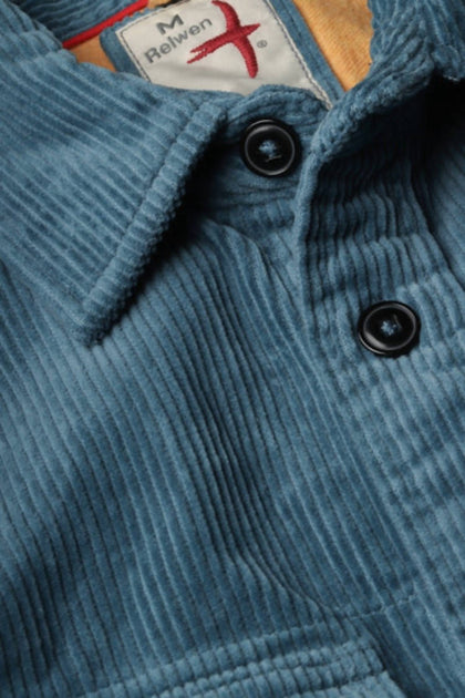Relwen Men'S Cord Workshirt in Winter Blue | ShopSimon