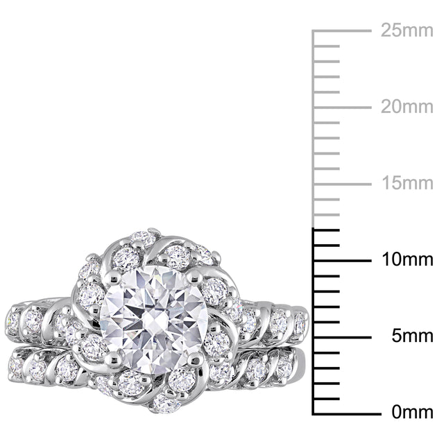 Mimi & Max 1 7/8ct Dew Created Moissanite Halo Bridal Ring Set In ...