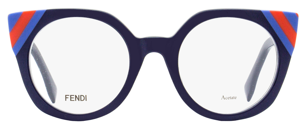 Fendi Women's Oval Eyeglasses Ff0246 Pjp Dark Blue 48mm | ShopSimon