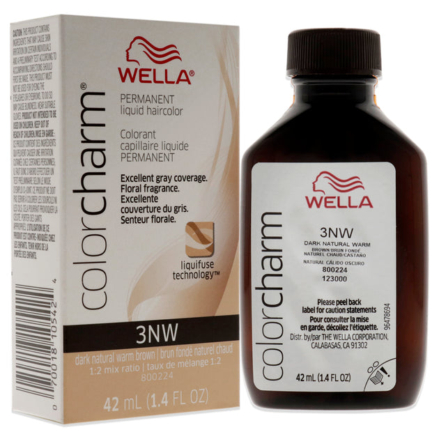 Wella Color Charm Permanent Liquid Haircolor - 3nw Dark Natural Warm ...