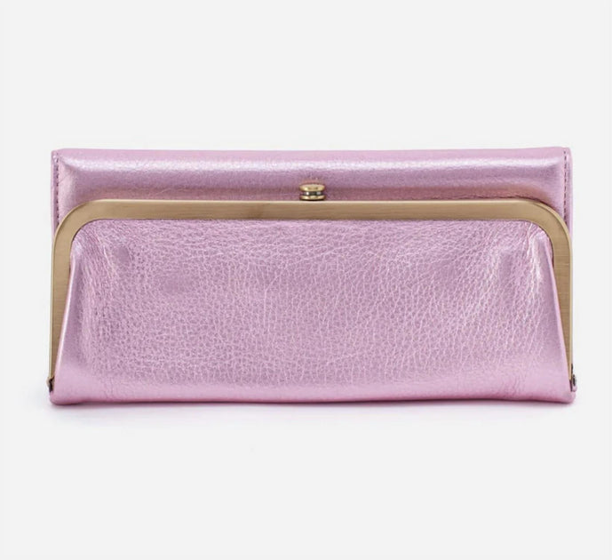 Hobo Rachel Continental Wallet in Pink Metallic | ShopSimon