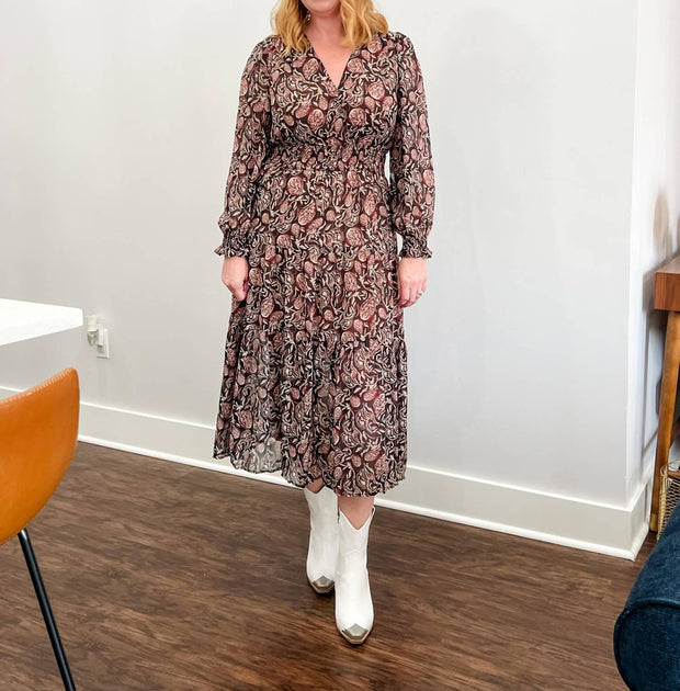 DRESS FORUM Ready For You Paisley Print Midi Dress In Paisley Floral ...