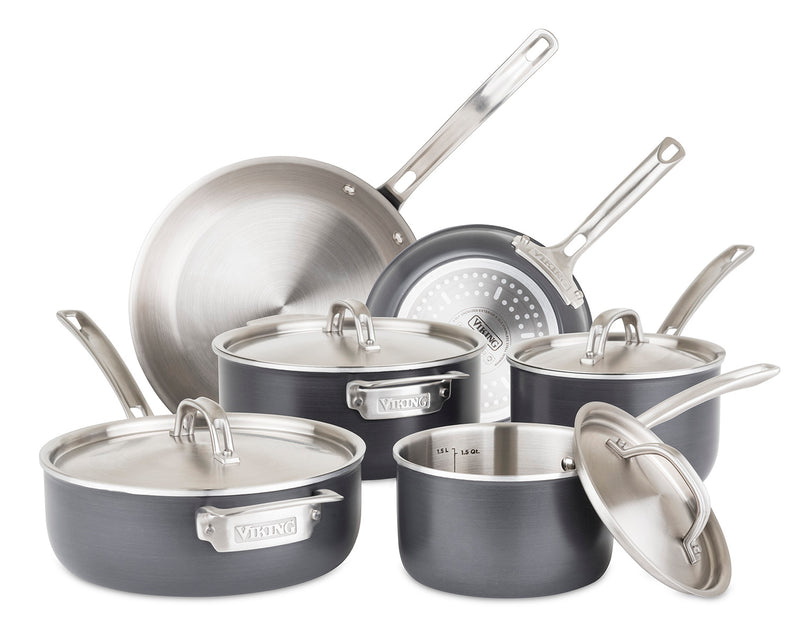 Viking Hard Stainless 10 Piece Cookware Set | ShopSimon