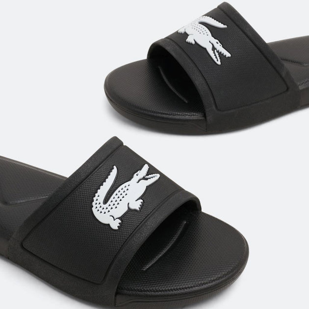 Lacoste Black Logo Slides | ShopSimon