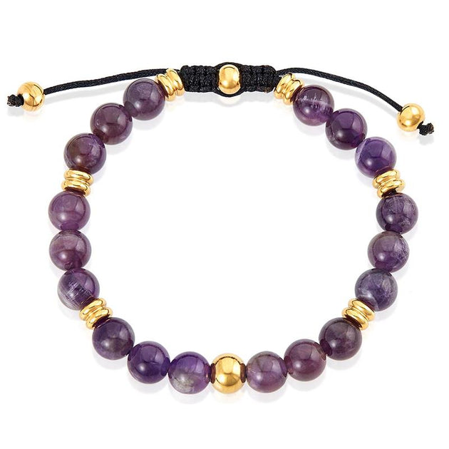 Crucible Jewelry Crucible Los Angeles 8mm Amethyst and Gold IP ...