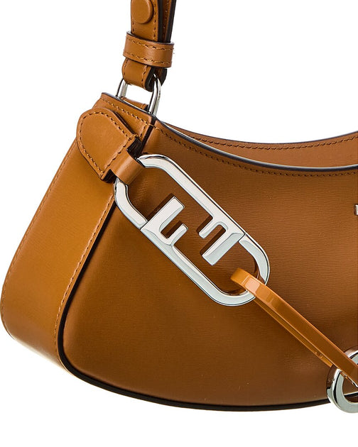 FENDI O-lock Swing Leather Hobo Bag | ShopSimon