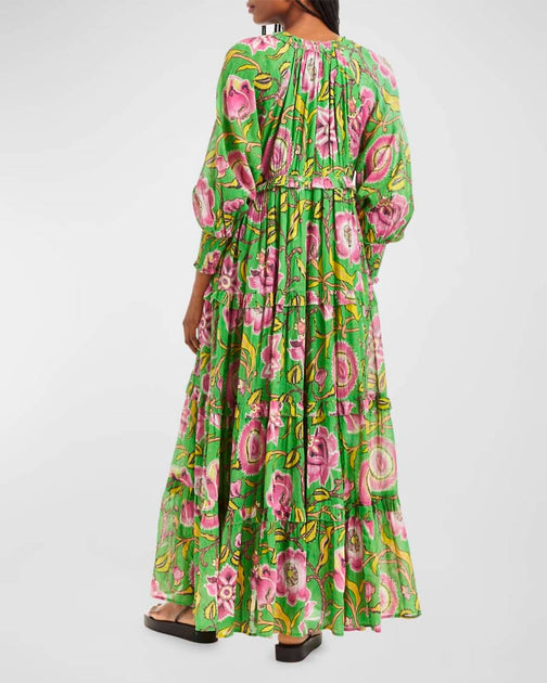 Love The Label Tessa Dress in Irena Kelly Green Print | ShopSimon