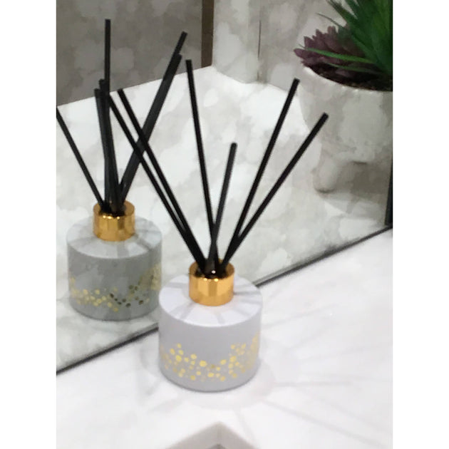 Vivience Gold Spotted White Bottle Diffuser, "Lily of the Valley" aroma ...