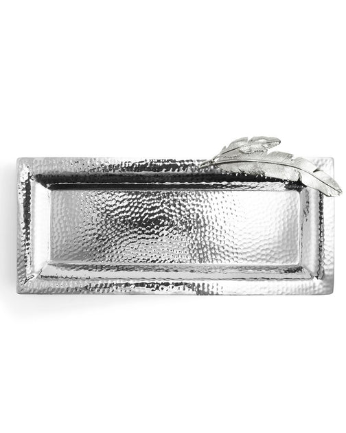 Michael Aram Silver Feather Cracker Plate | ShopSimon