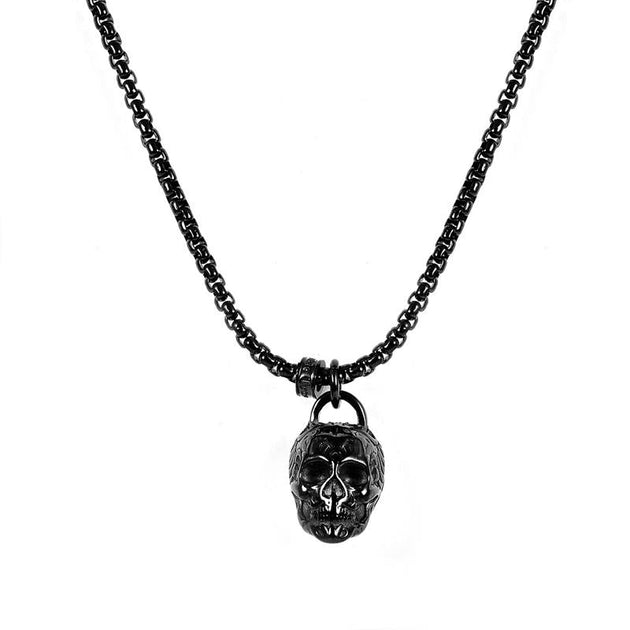 Crucible Jewelry Crucible Los Angeles Black Stainless Steel 25mm Skull ...