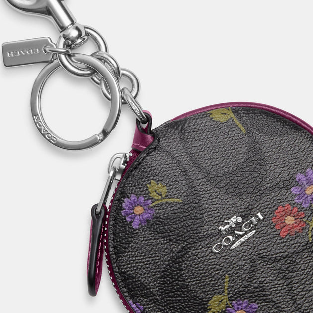 Coach Outlet Circular Coin Pouch In Signature Canas With Country Floral ...