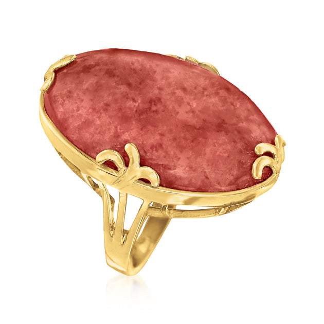 Ross-Simons Red Jade Ring In 18kt Gold Over Sterling | ShopSimon