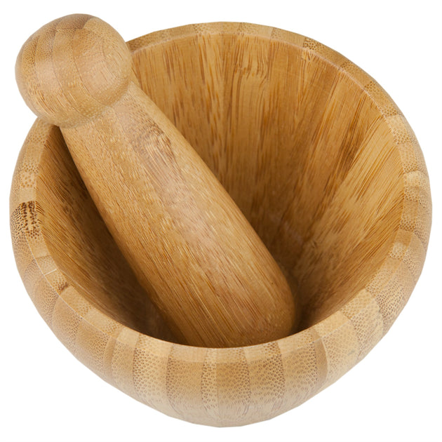 Home Basics Bamboo Mortar And Pestle | ShopSimon
