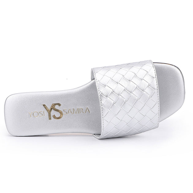 Yosi Samra Miss Nathalie Slide in Silver - Kids | ShopSimon