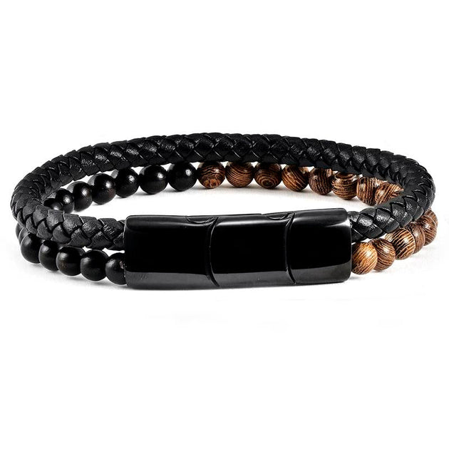 Crucible Jewelry Crucible Los Angeles Black Leather Black Clasp Two ...