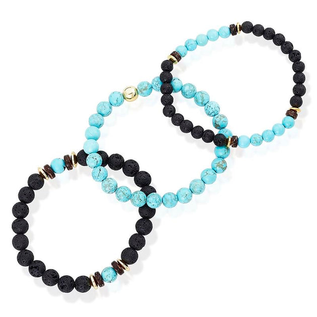 Crucible Jewelry Crucible Los Angeles 3 Pack Turquoise , Lava, Wood and ...