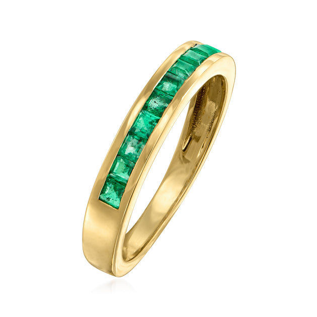 Ross-Simons Emerald Ring In 14kt Yellow Gold | ShopSimon