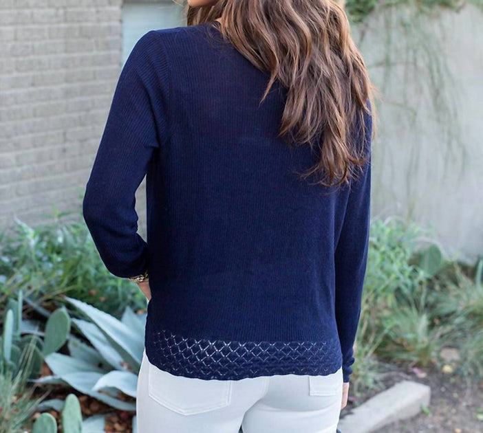 Grace & Lace Dainty Cardigan in Navy | ShopSimon