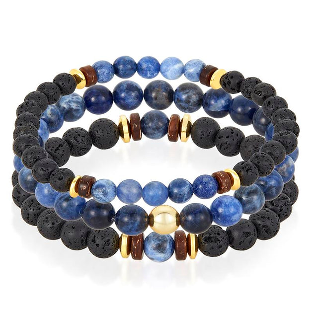 Crucible Jewelry Crucible Los Angeles 3 Pack Sodalite , Lava, Wood and ...