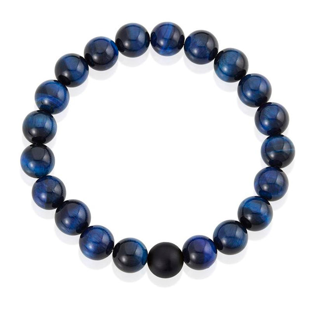 Crucible Jewelry Crucible Los Angeles Polished Blue Tiger Eye and Black ...