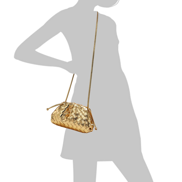 Tiffany & Fred Full Grain Woven Leather Pouch/ Shoulder/ Clutch Bag ...