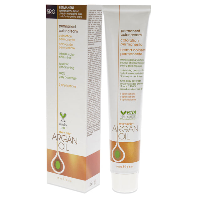 One n Only Argan Oil Permanent Color Cream - 5rg Light Tangerine Brown ...