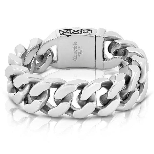 Crucible Jewelry Crucible Los Angeles Stainless Steel Skull With White ...