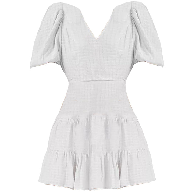 French Connection Women's Solid Birch Puff Sleeve Mini Dress, Summer ...