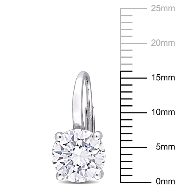 Mimi & Max 4ct Dew Created Moissanite Leverback Earrings In 14k White ...