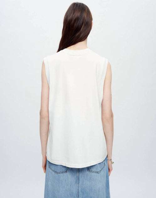 RE/DONE Oversized Muscle Tank Tee In Vintage White | ShopSimon