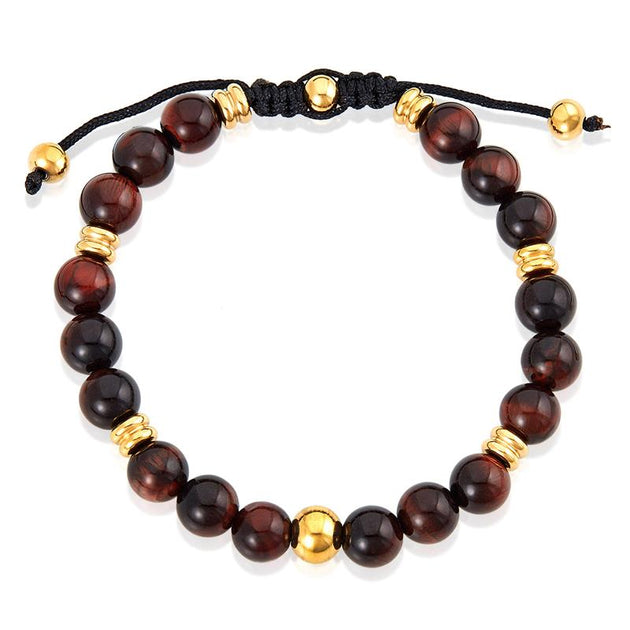Crucible Jewelry Crucible Los Angeles 8mm Red Tiger Eye and Gold IP ...