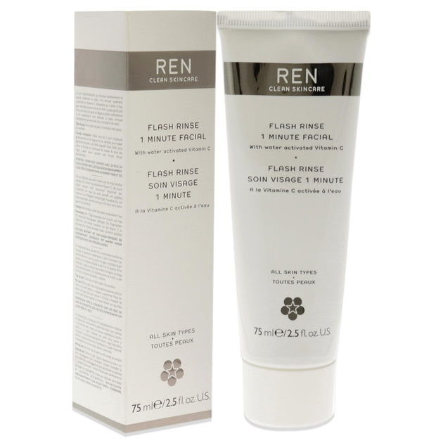REN Flash Rinse 1 Minute Facial By For Unisex - 2.5 Oz Rinse | ShopSimon