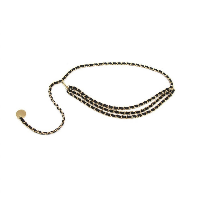 B-Low The Belt Women'S Giselle Mini Chain Belt in Black/Gold | ShopSimon