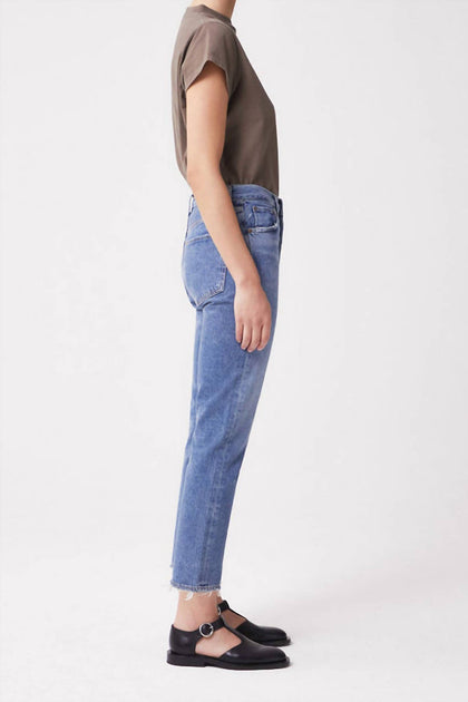 Agolde Riley High Rise Straight Crop Jean in Frequency | ShopSimon