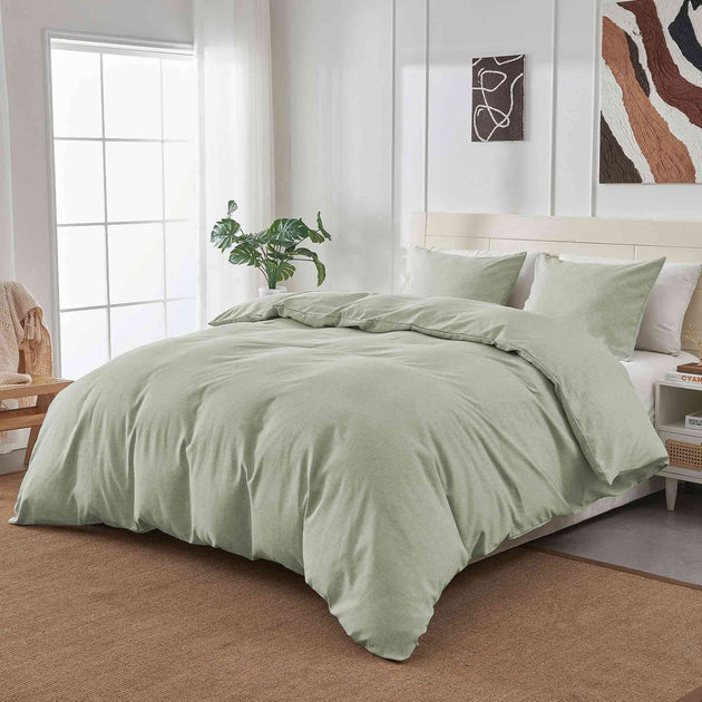 Puredown Peace Nest Solid Faux Flax Linen Duvet Cover Sets - Luxurious ...